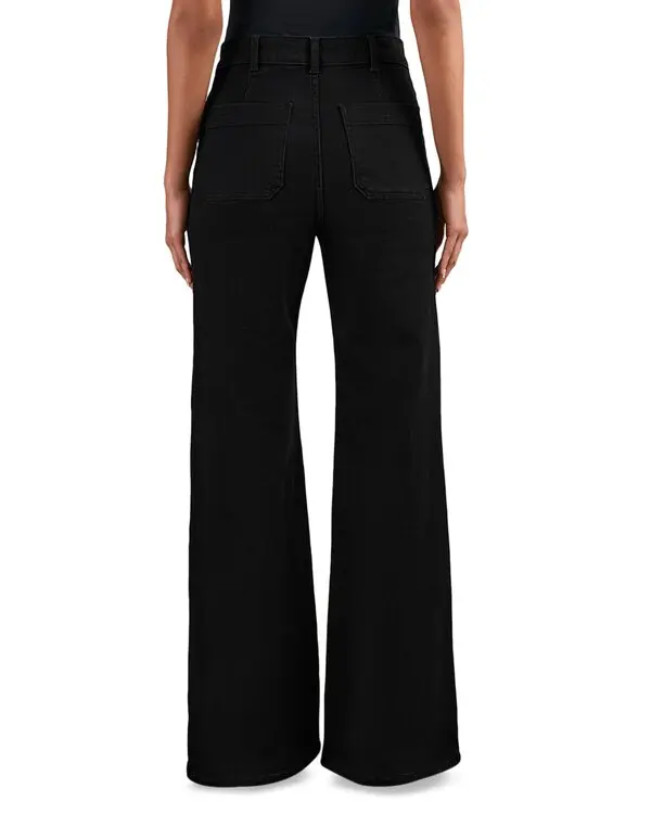 REISS Sakura High-rise Flare Leg Jeans - Black