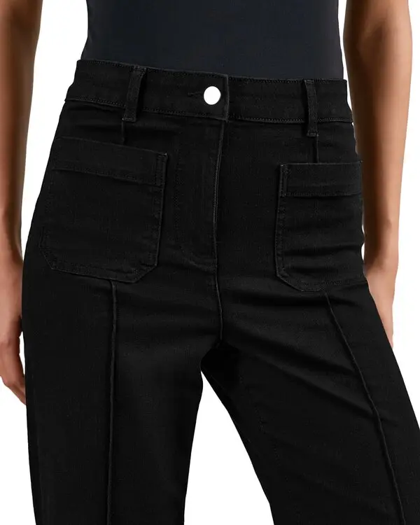 REISS Sakura High-rise Flare Leg Jeans - Black