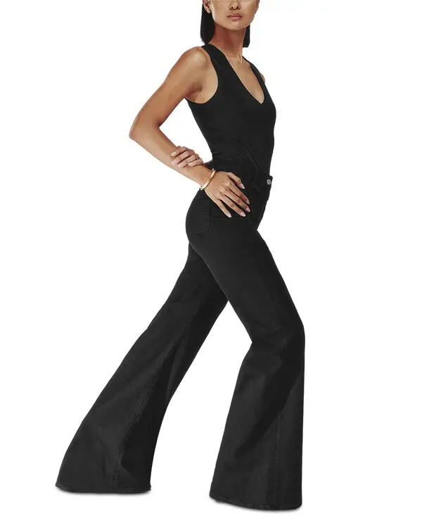 REISS Sakura High-rise Flare Leg Jeans - Black