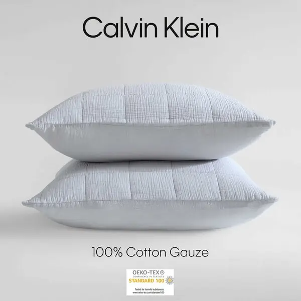 Calvin Klein Cotton Gauze Solid Euro Sham, Set Of 2