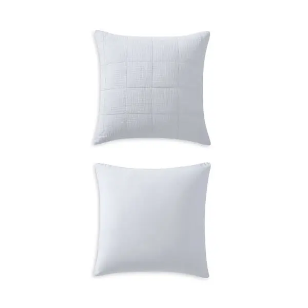 Calvin Klein Cotton Gauze Solid Pillow Cover, 22 X 22 - Dawn Blue