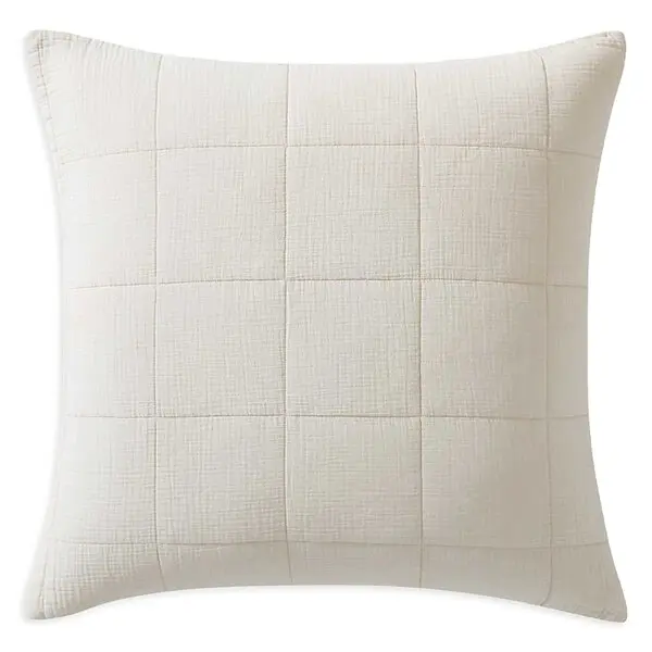 Calvin Klein Cotton Gauze Solid Pillow Cover, 22 X 22 - Light Beige