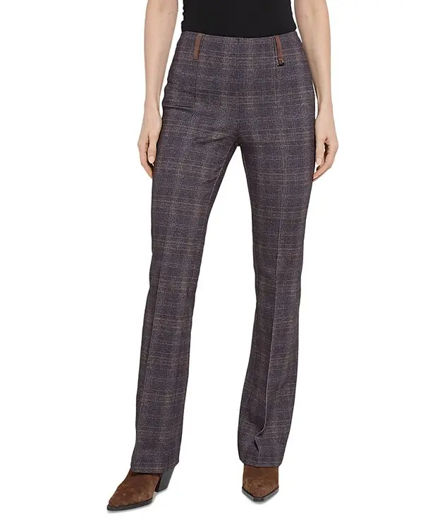 Lyssé Pintuck Plaid Ponte Trousers