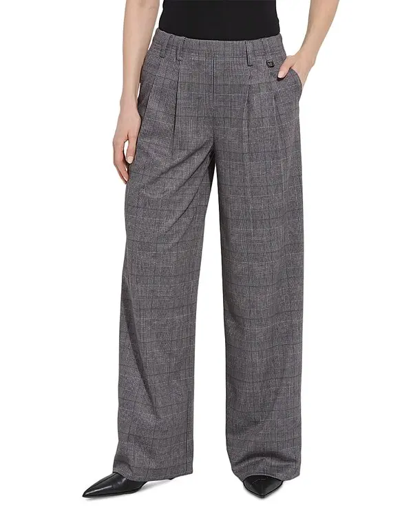 Lyssé Darcy Pleated Plaid Pants