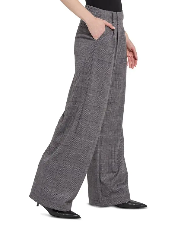 Lyssé Darcy Pleated Plaid Pants