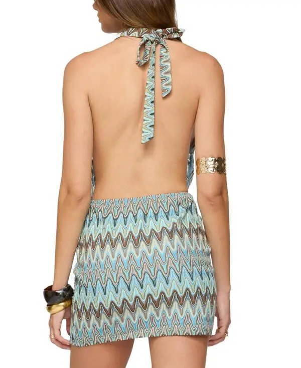EDIKTED Ziggy Striped Backless Knit Mini Dress - Mix