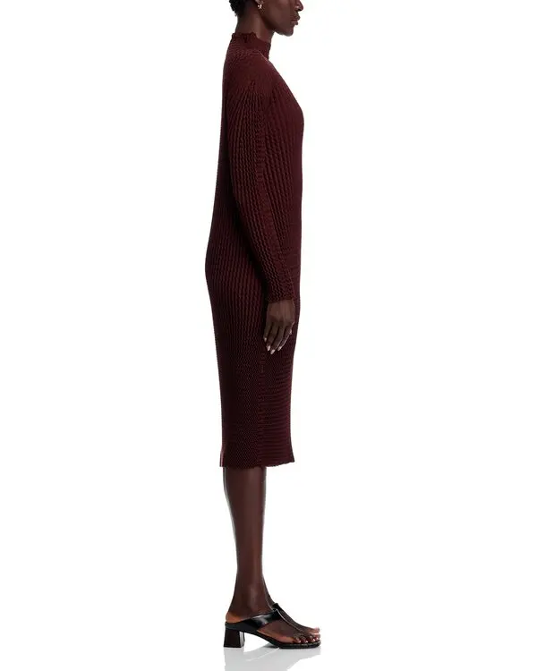 Issey Miyake Spongy Mock Neck Dress - Dark Brown - S/M