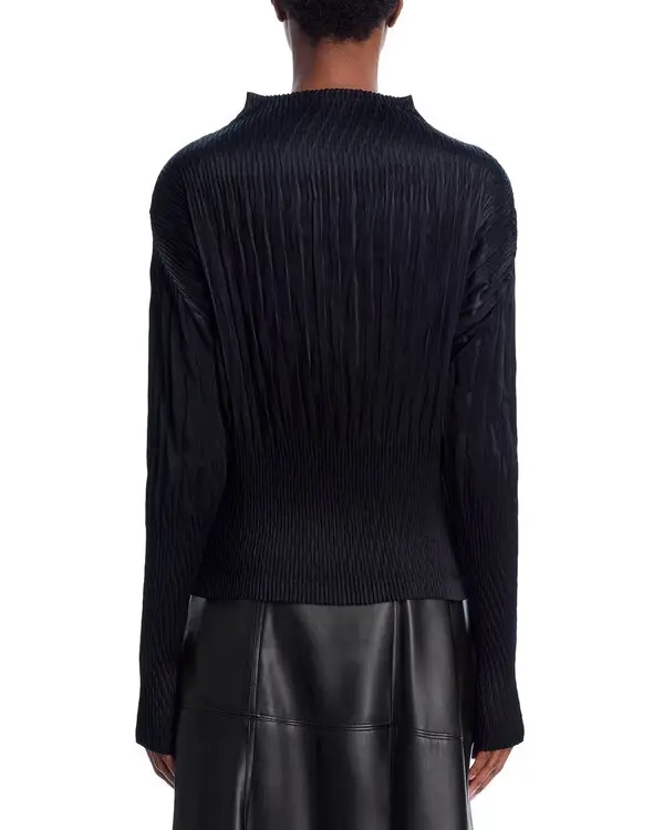 Issey Miyake Faux Suede Puff Pleats Top