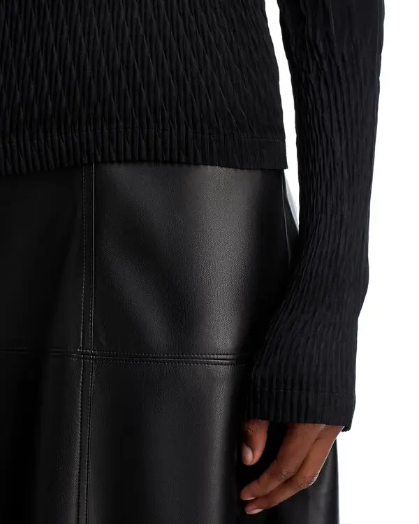 Issey Miyake Faux Suede Puff Pleats Top