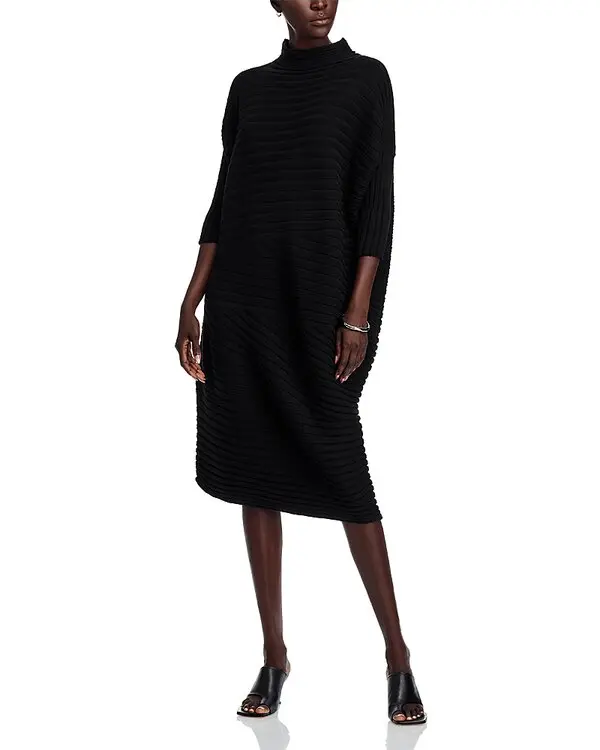 Issey Miyake Cotton Cashmere Knit Dress - Black