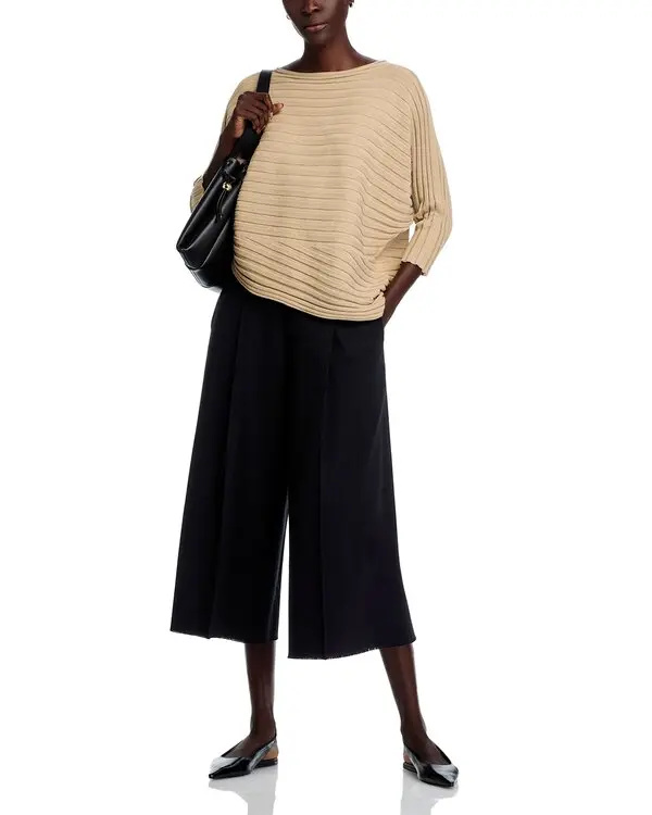 Issey Miyake Asymmetrical Cotton Cashmere Blend Sweater