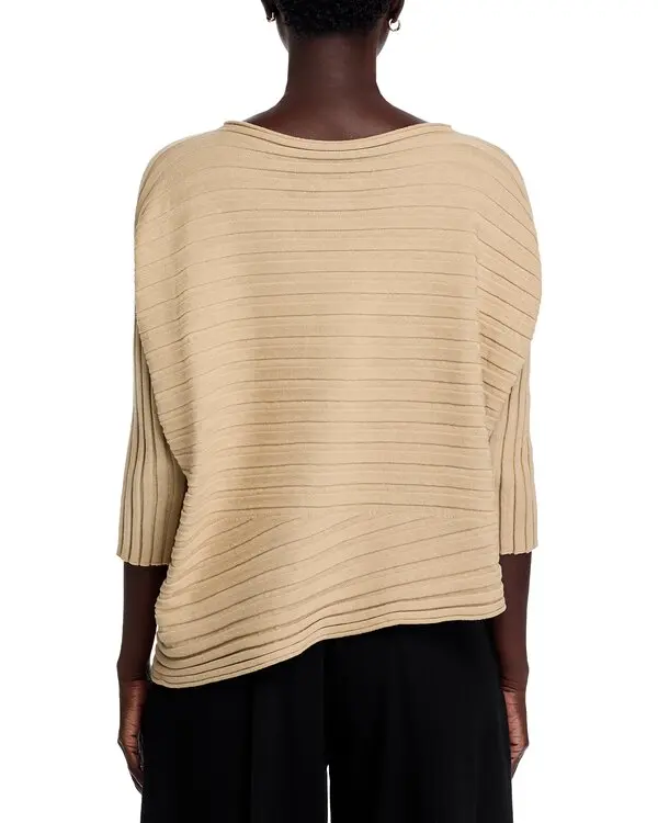Issey Miyake Asymmetrical Cotton Cashmere Blend Sweater