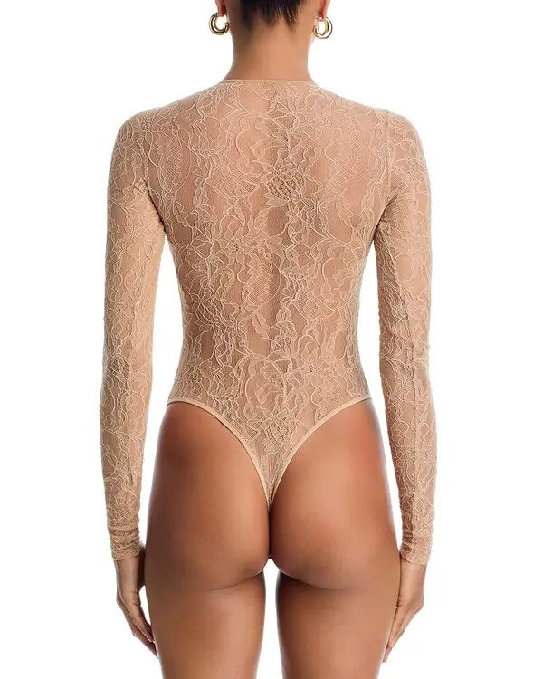 Wardrobe.NYC Lace Tank Bodysuit - Khaki