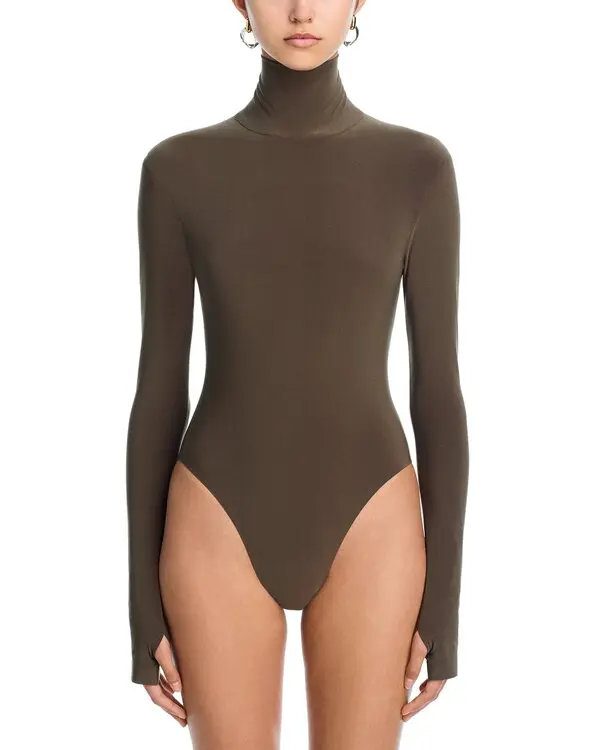 Norma Kamali Turtleneck Bodysuit - Bark