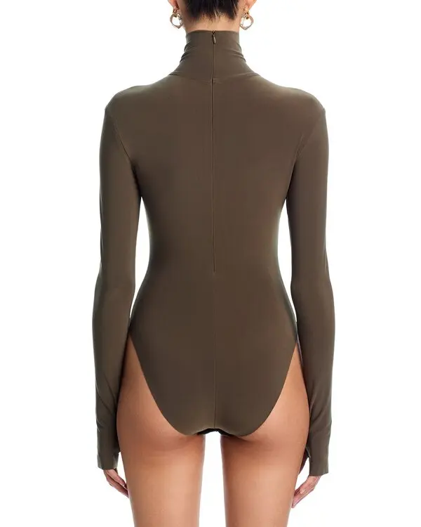 Norma Kamali Turtleneck Bodysuit - Bark