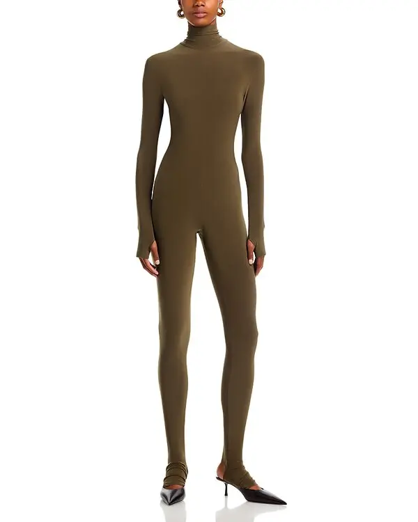 Norma Kamali Long Sleeve Catsuit - Bark
