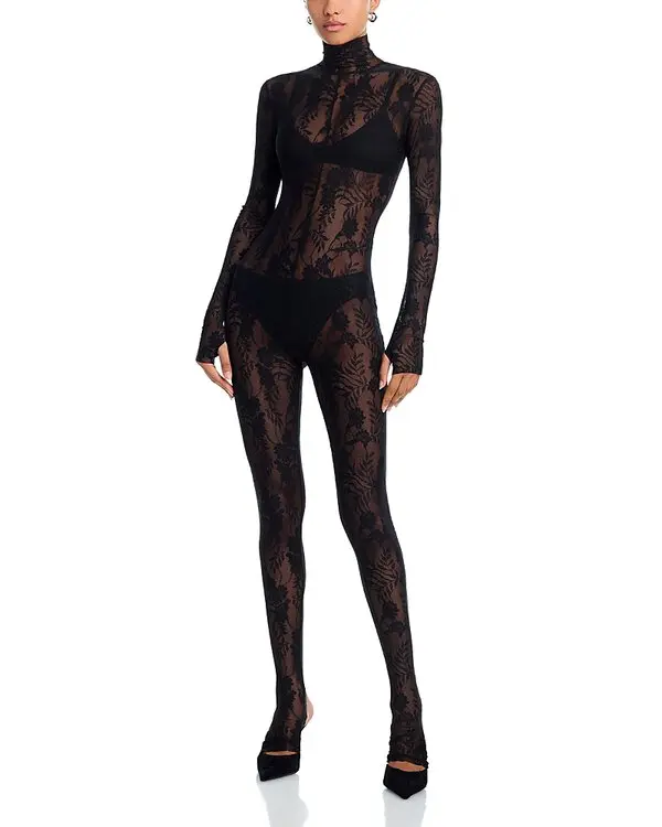 Norma Kamali Lace Catsuit - Black