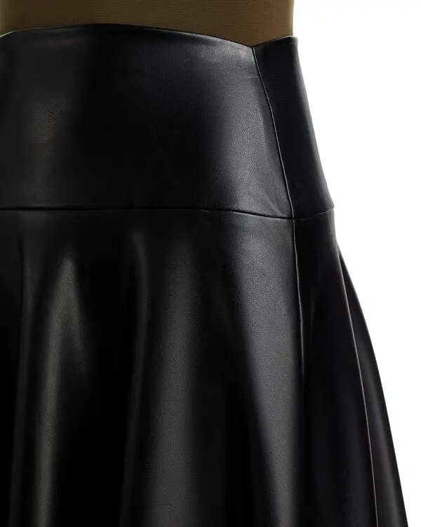 Norma Kamali Faux Leather Midi Skirt