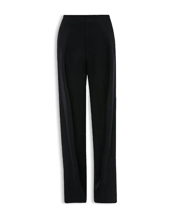 Victoria Beckham Wool Sculptural Leg Trousers - Black