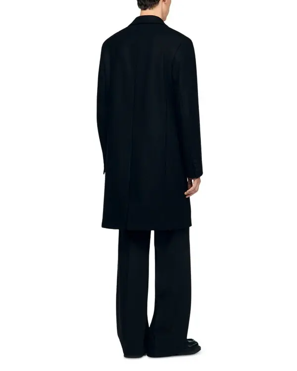 Sandro Wool Blend Coat - Black