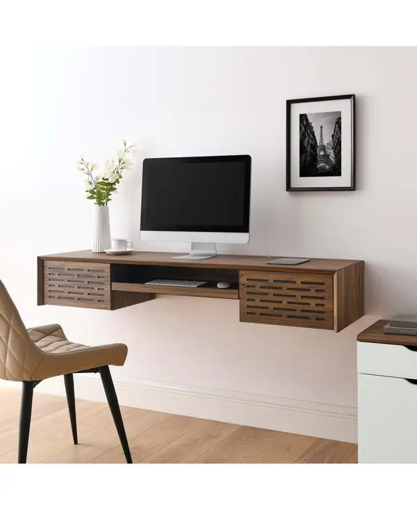 MODWAY Merit 60" Wall Mount Wood Office Desk