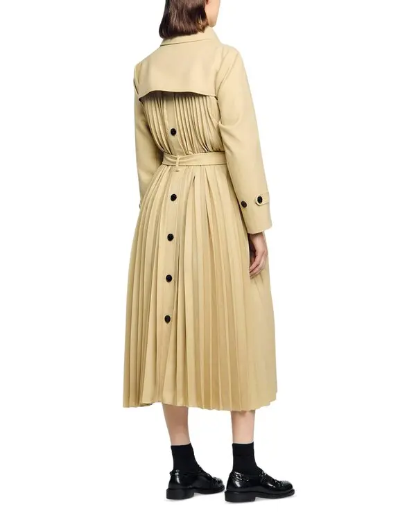 Sandro Belted Double Breasted Trench