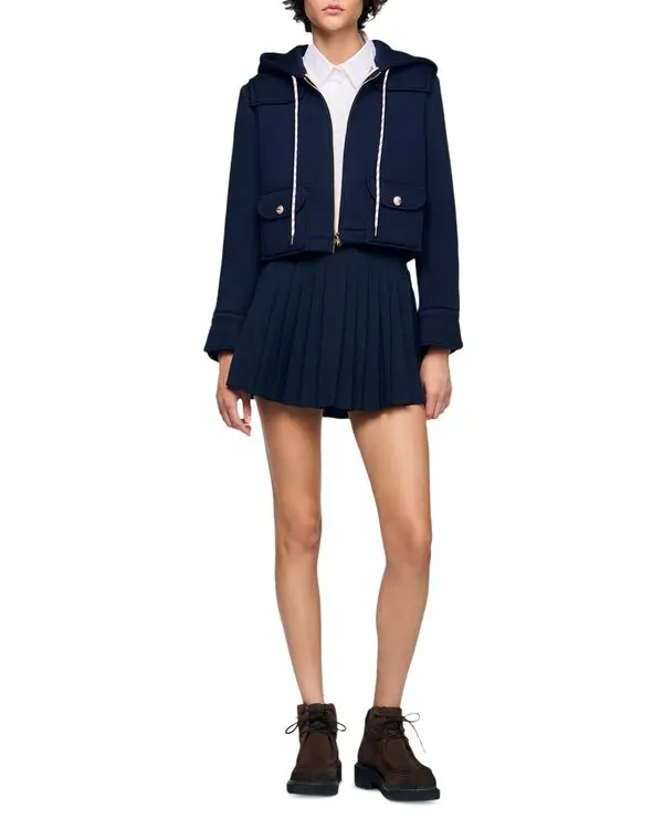 Sandro Dorian Zippered Jacket - Navy Blue