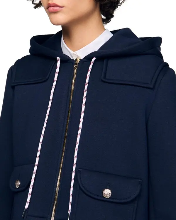 Sandro Dorian Zippered Jacket - Navy Blue