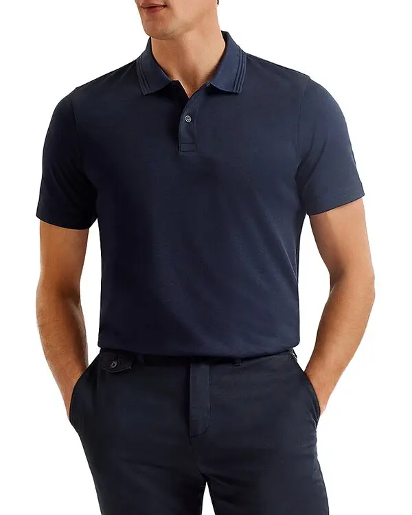 Ted Baker London Short Sleeve Regular Fit Polo - Navy