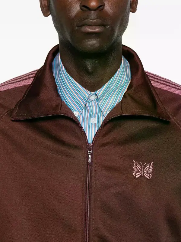 Needles Striped Zip Jacket - Brown
