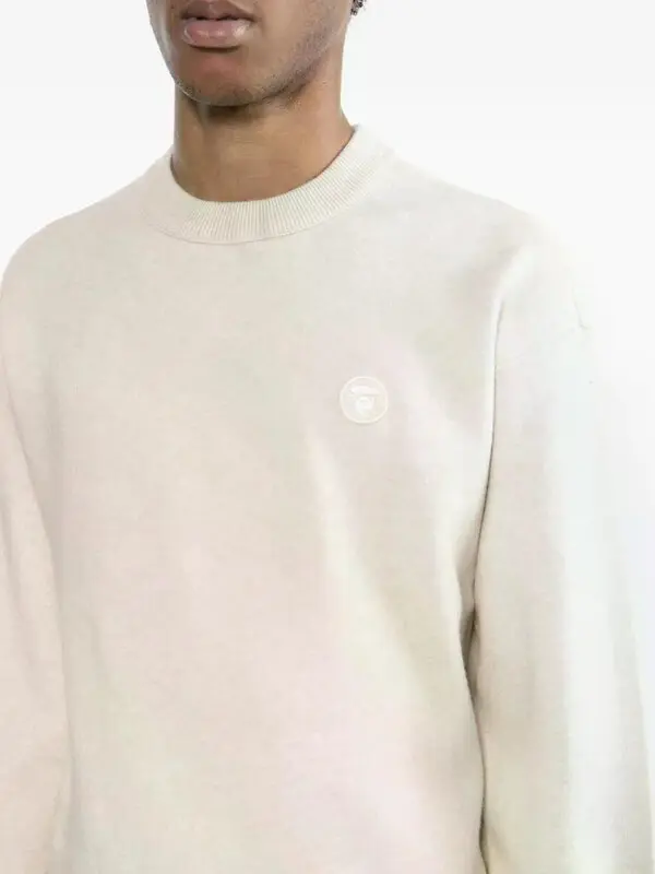 AAPE BY *A BATHING APE Logo-patched Crewneck Sweatshirt - Neutrals