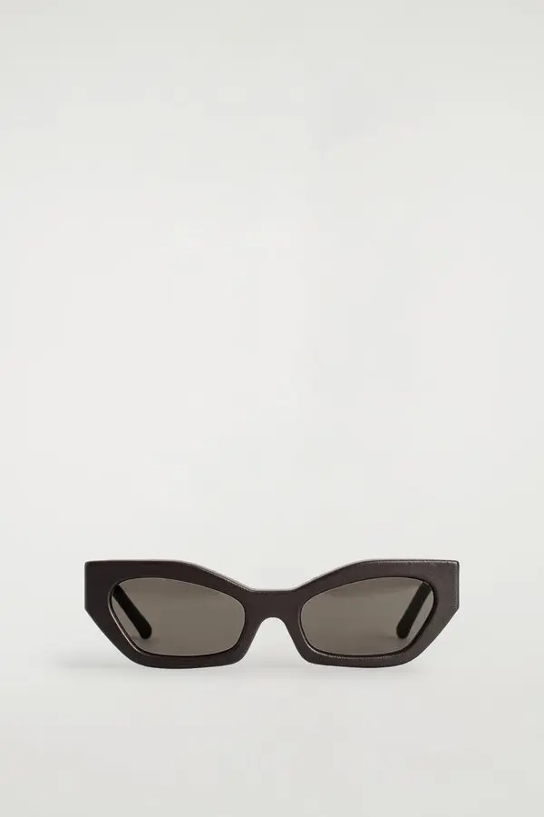 Cos Leather Cat-eye Sunglasses - Brown