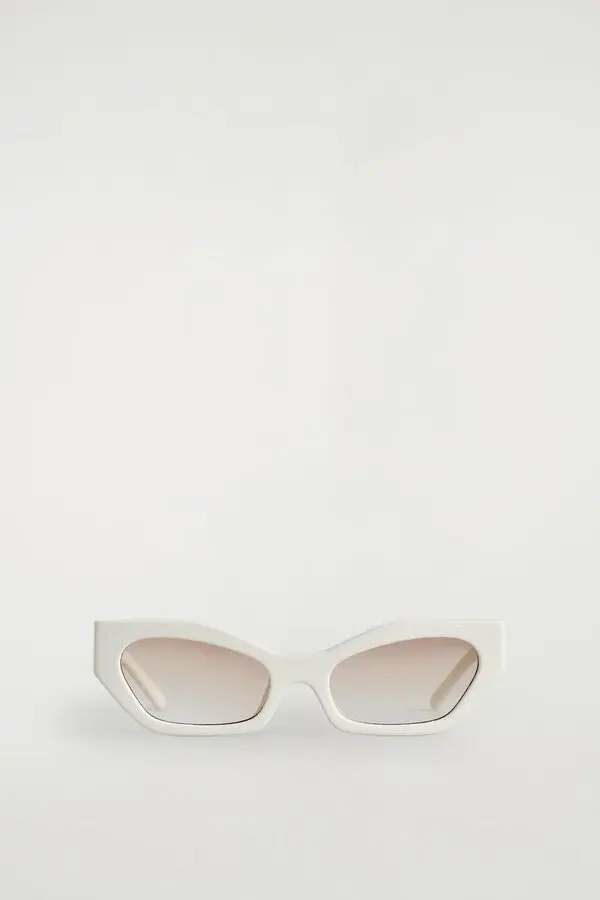 Cos Leather Cat-eye Sunglasses - White