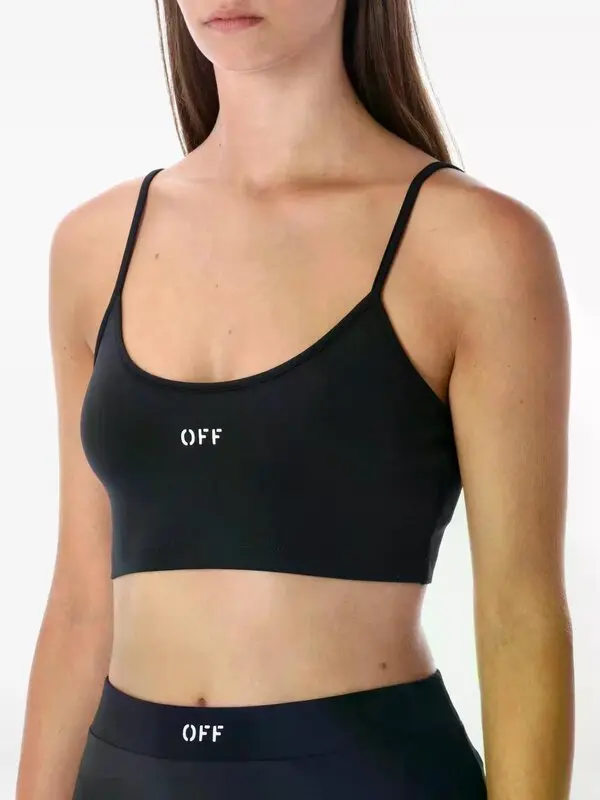 Off-White Sleek Spaghetti-strap Crop Top