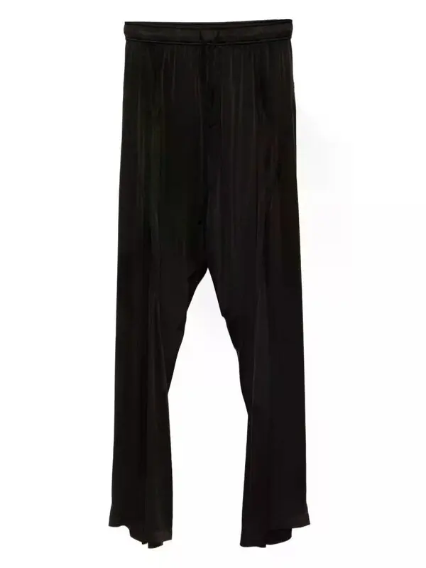 JULIUS Pintuck-detail Trousers - Black