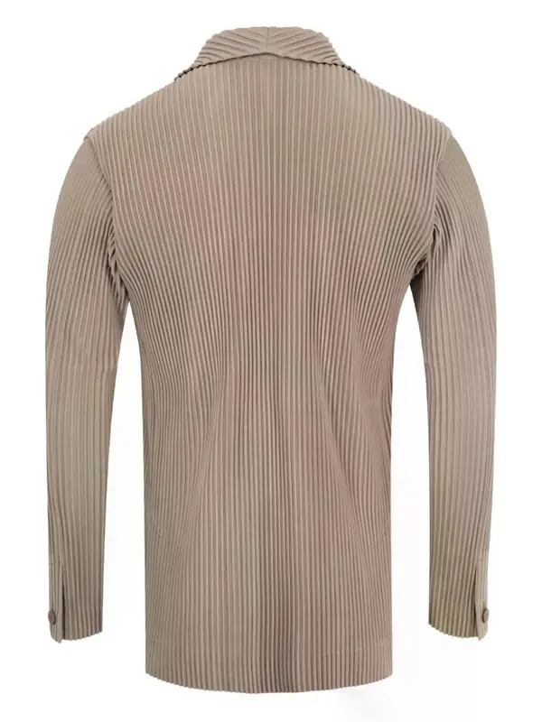 Issey Miyake Pleated Double-breasted Blazer - Brown