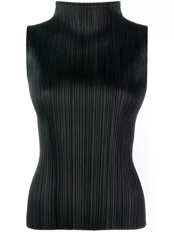 Issey Miyake Sleeveless High-neck Top - Black