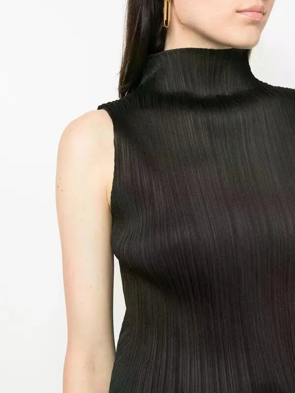 Issey Miyake Sleeveless High-neck Top - Black