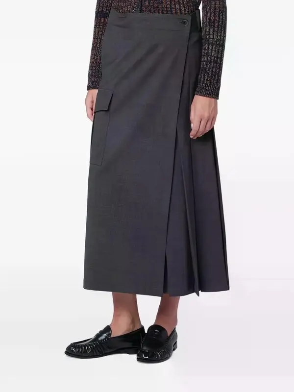 P.a.r.o.s.h Pleated Maxi Wrap Skirt