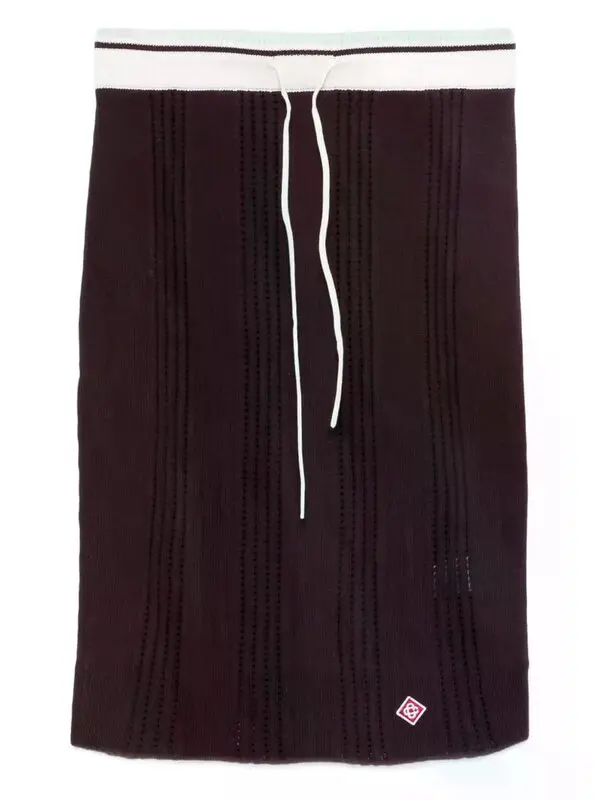 Casablanca Drawstring Mini Skirt - Brown