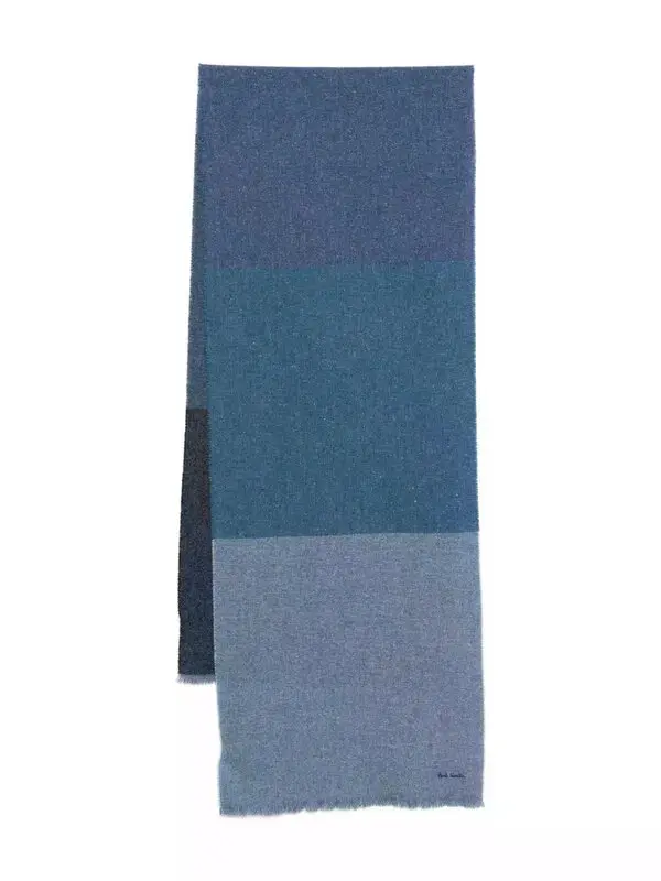Paul Smith Checked Scarf - Blue