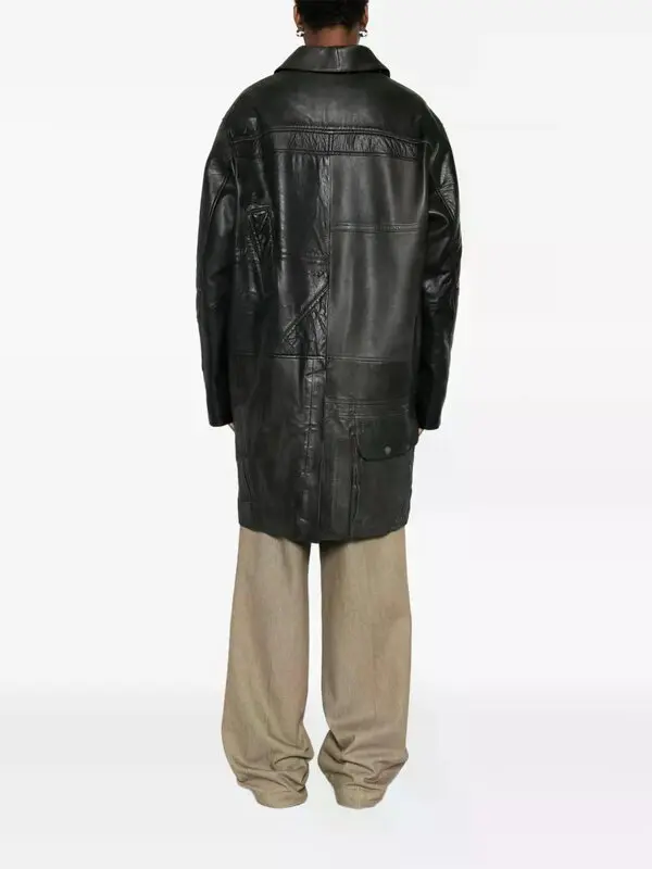 ALAINPAUL Leather Single-breasted Coat