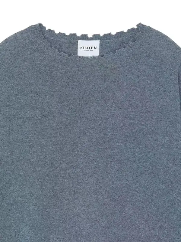 KUJTEN Mela Flannel Scalloped Sweater