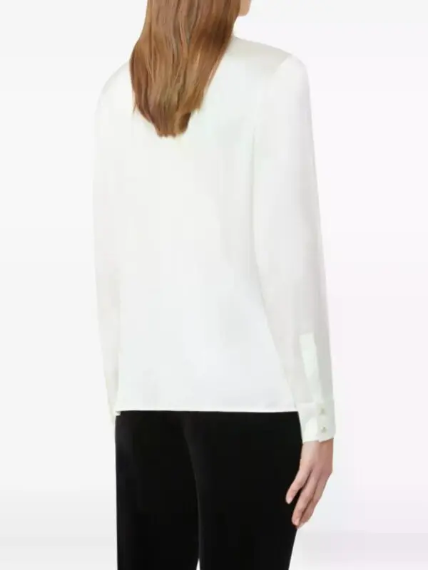 Max Mara Ruffled Neck-tie Blouse - Neutrals
