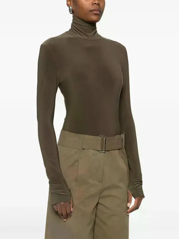 Norma Kamali Long-sleeve High-neck Bodysuit