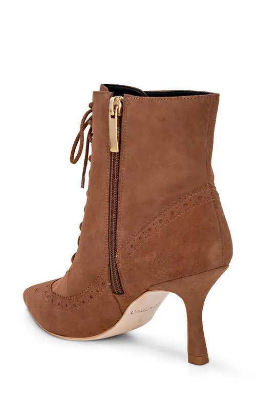 L'Agence Fayette Lace-up Bootie - Sand Suede
