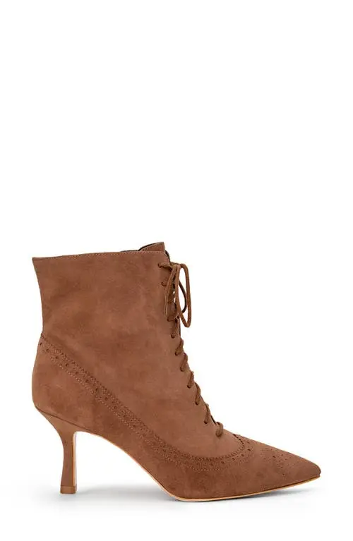 L'Agence Fayette Lace-up Bootie - Sand Suede