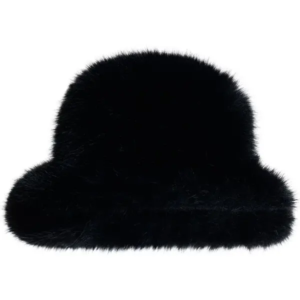 Naked Wardrobe Oversized Faux Fur Bucket Hat - Black