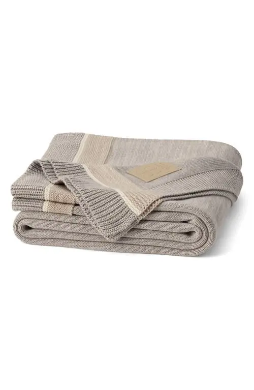 BOLL & BRANCH Court Knit Throw Blanket - Heathered Pewter