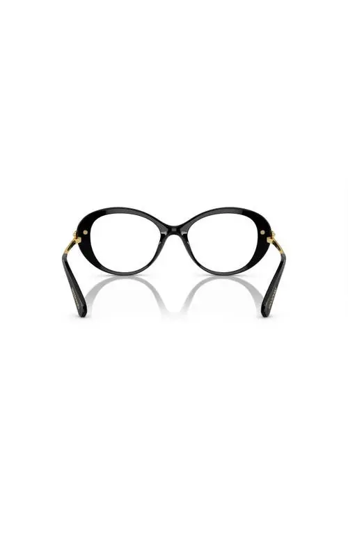 SWAROVSKI Oval Optical Glasses With Crystal Embellishments - Black